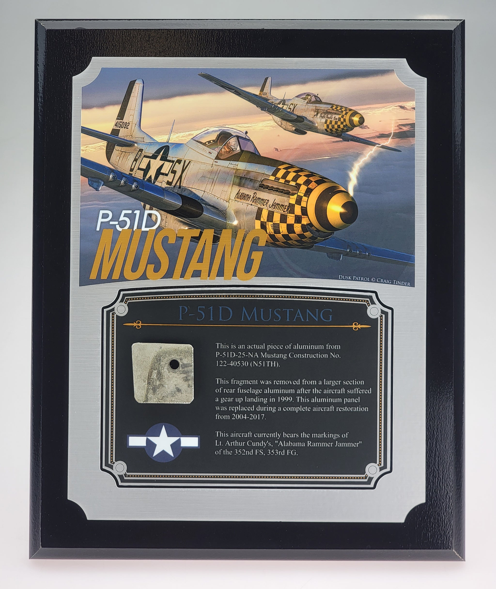 P-51D Mustang Relic Plaque - Full Color (8x10) – Military Aviation Museum