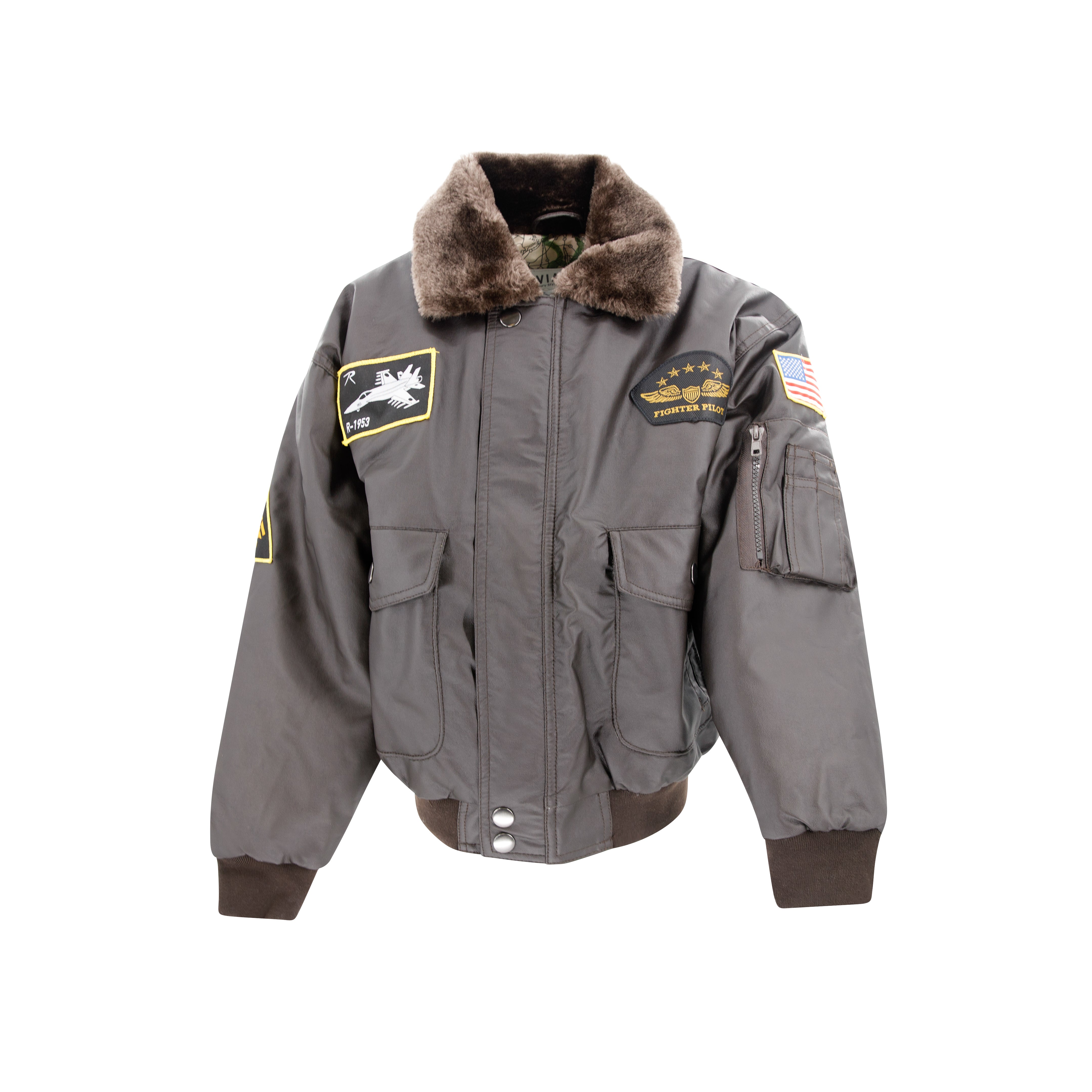 Kids Brown Leather Flight Jacket – Military Aviation Museum