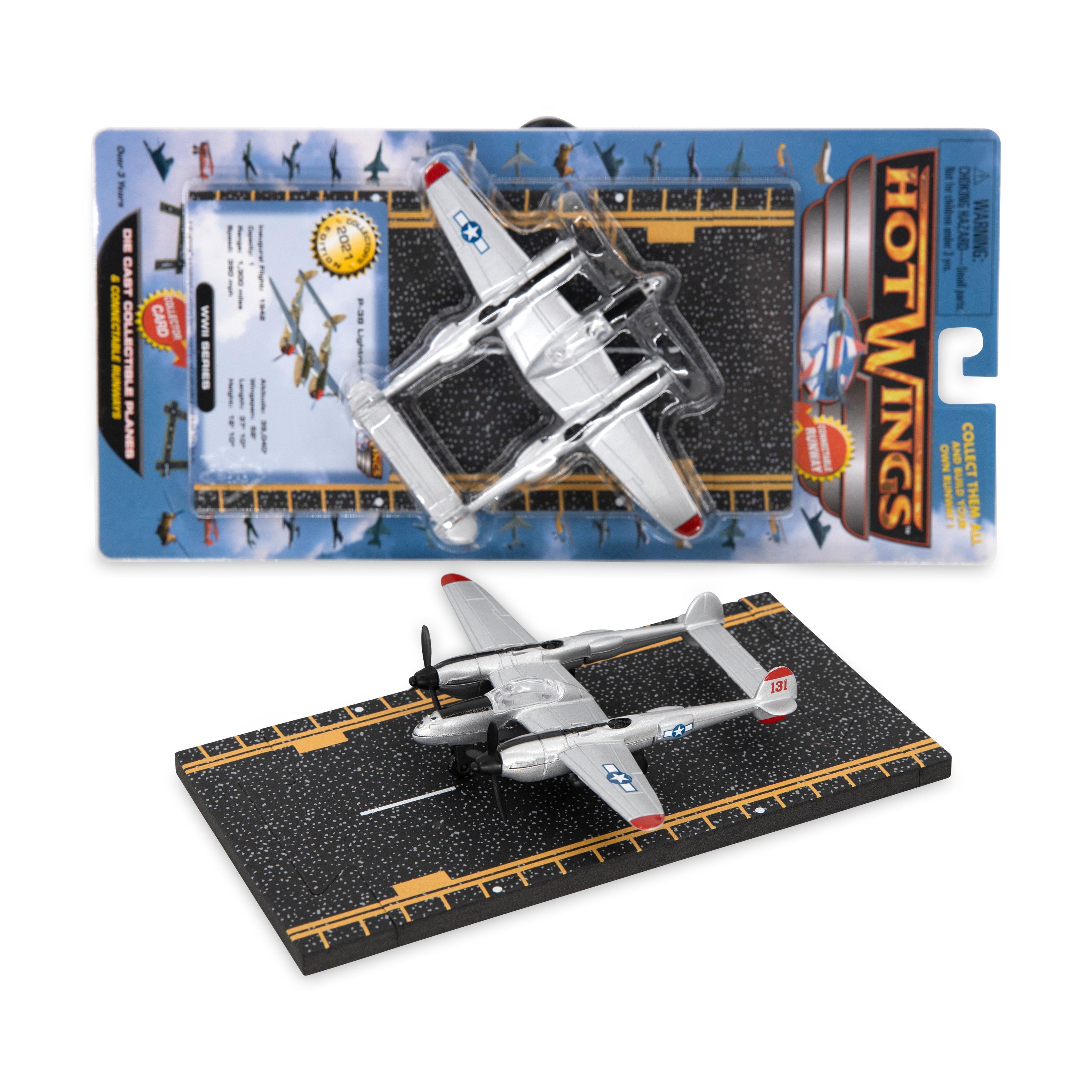 Hot Wings P-38 Lightning Diecast Metal Model w/Track – Military ...